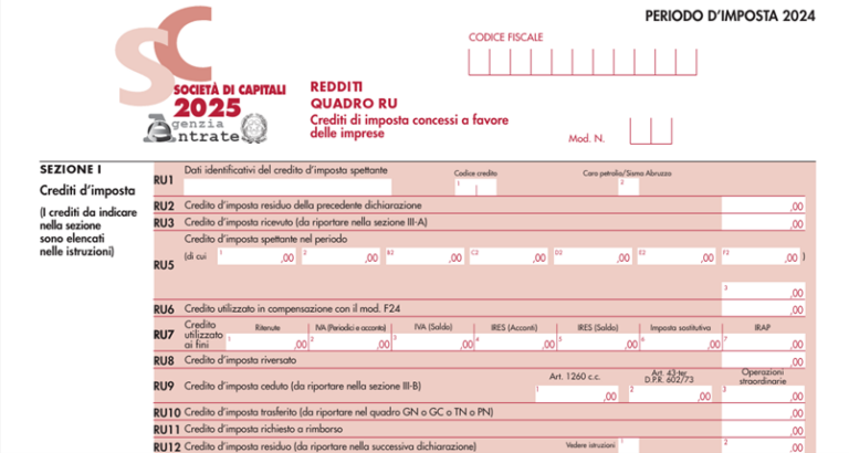 Modello Redditi SC 2025: Guida al Credito d'Imposta R&S, Transizione ...